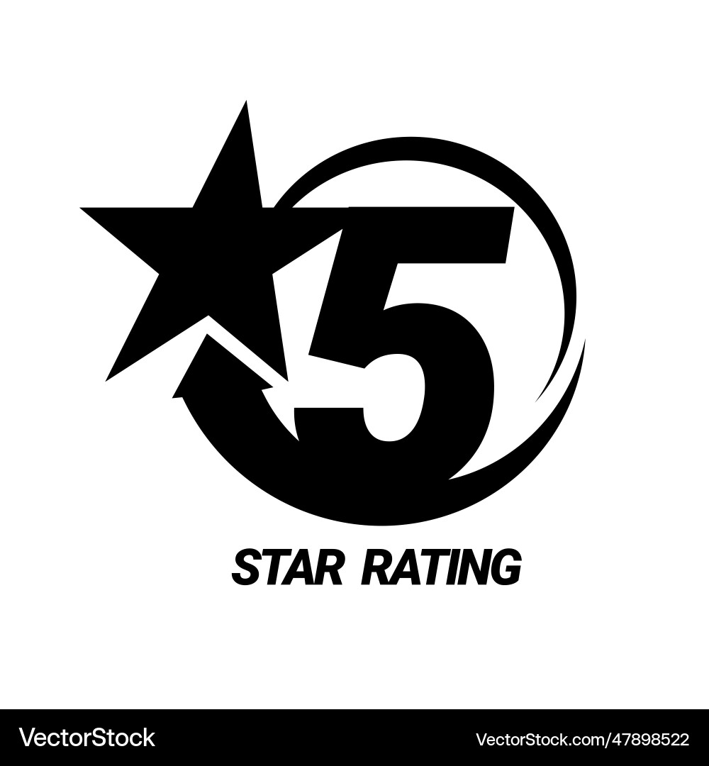 5 star rating five star symbol or emblem Vector Image