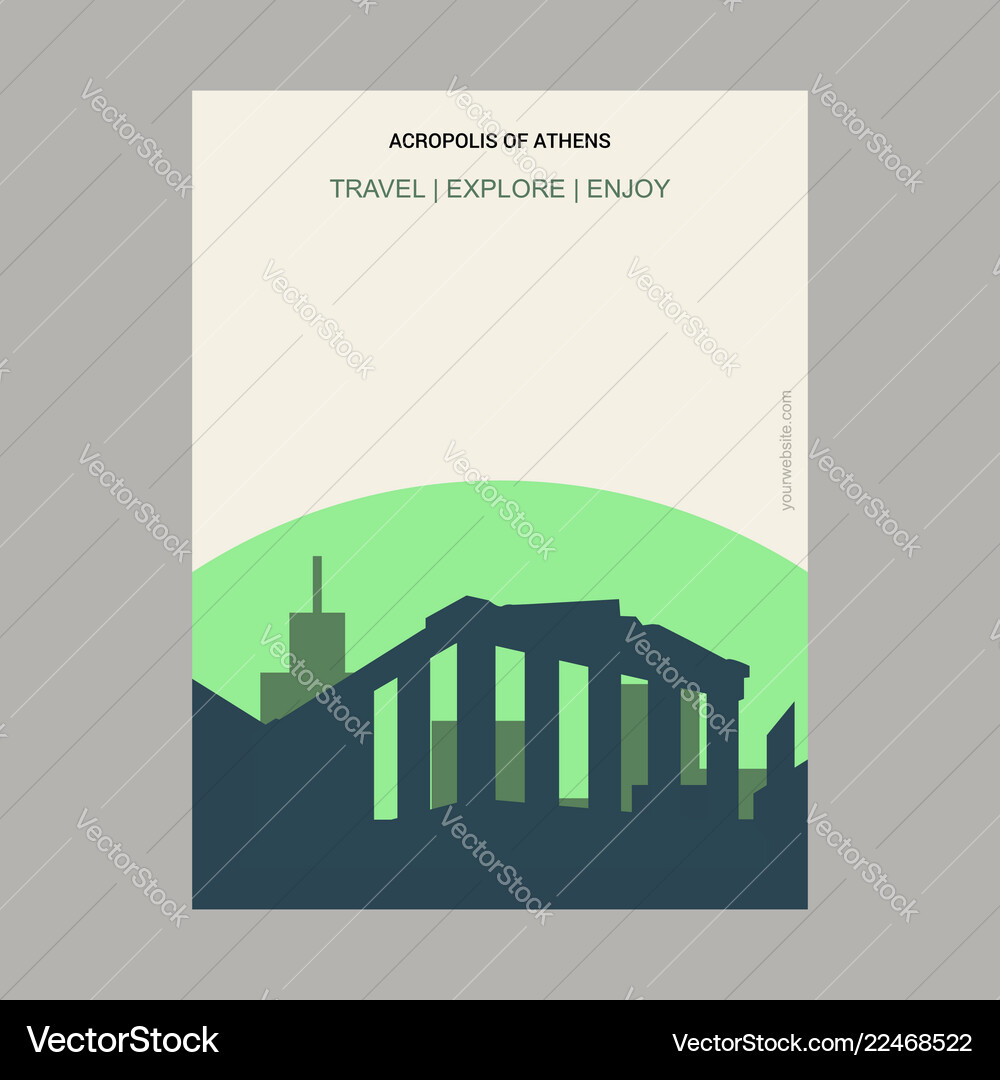 Acropolis athens greece vintage style Royalty Free Vector