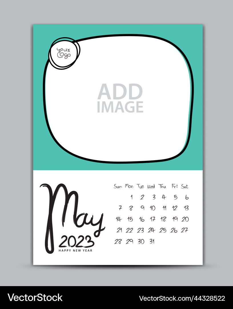 Calendar 2023 year design - may 2023 Royalty Free Vector