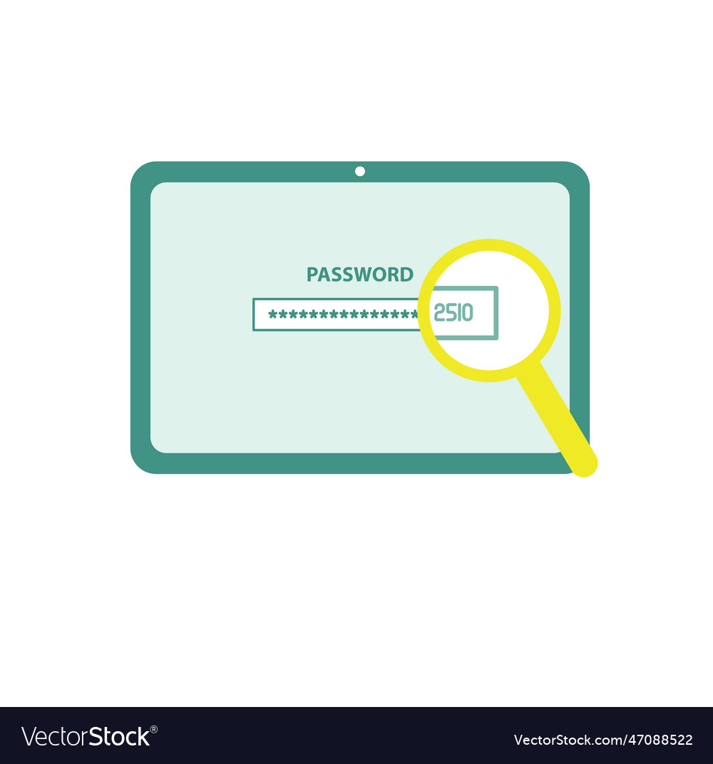 Checking password online Royalty Free Vector Image