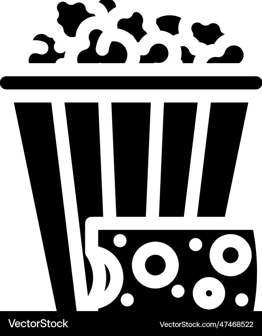Cheese popcorn food glyph icon Royalty Free Vector Image