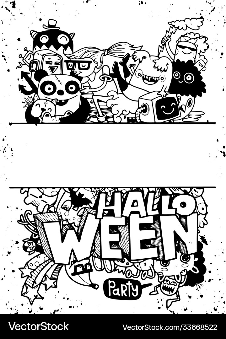 Cute hand-drawn halloween doodles Royalty Free Vector Image