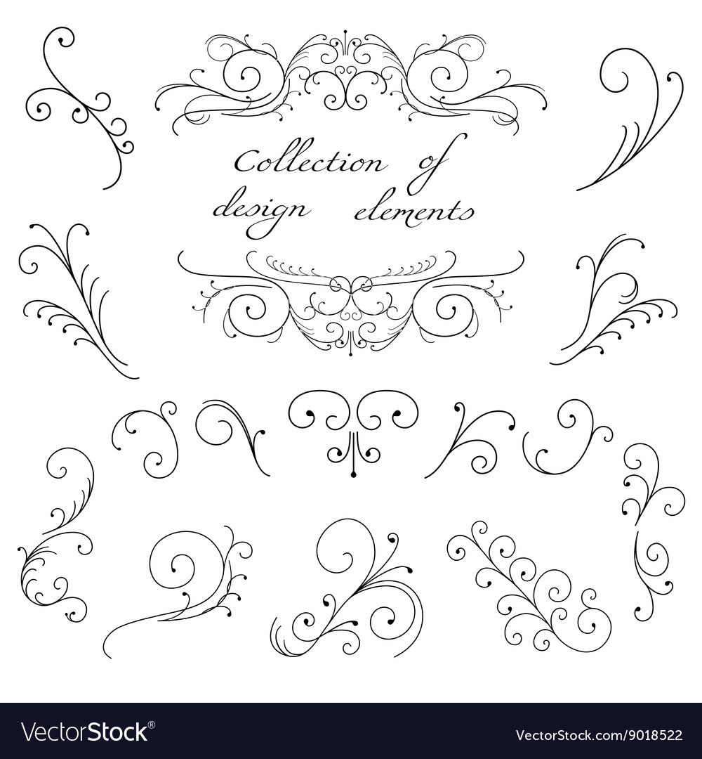 Elegant Swirl Elements Royalty Free Vector Image