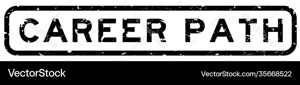Grunge black career path word square rubber seal Vector Image
