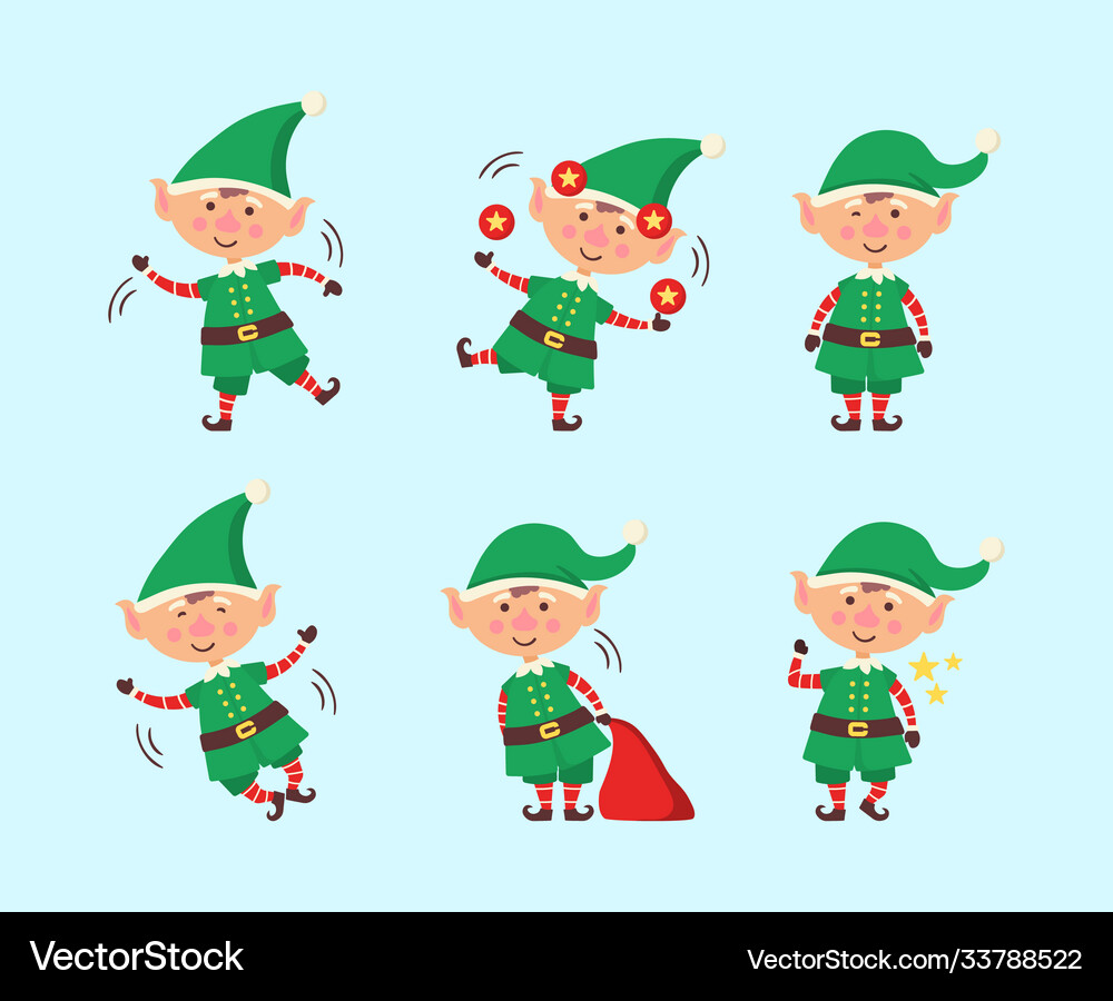 Smiling christmas elf Royalty Free Vector Image