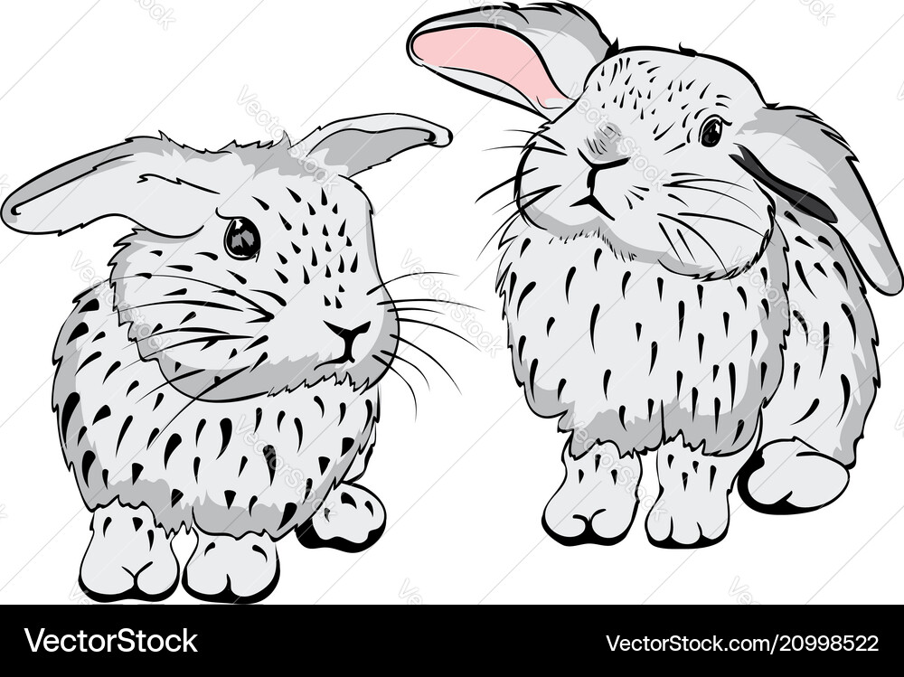 Stylized sketch of a bunny Royalty Free Vector Image