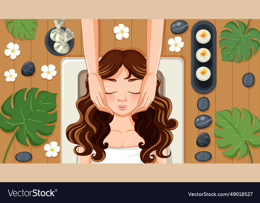Beautiful woman receiving massage Royalty Free Vector Image