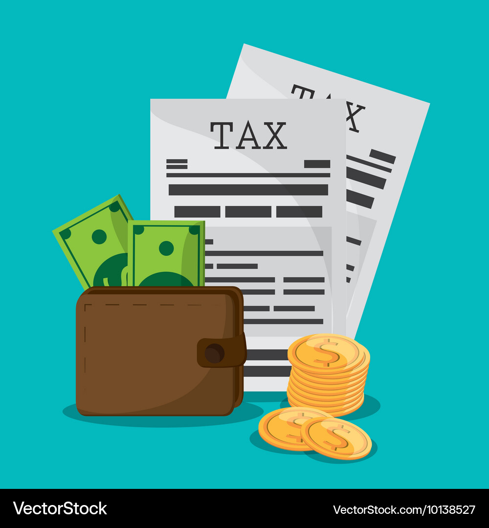 Document and wallet icon tax financial item Vector Image
