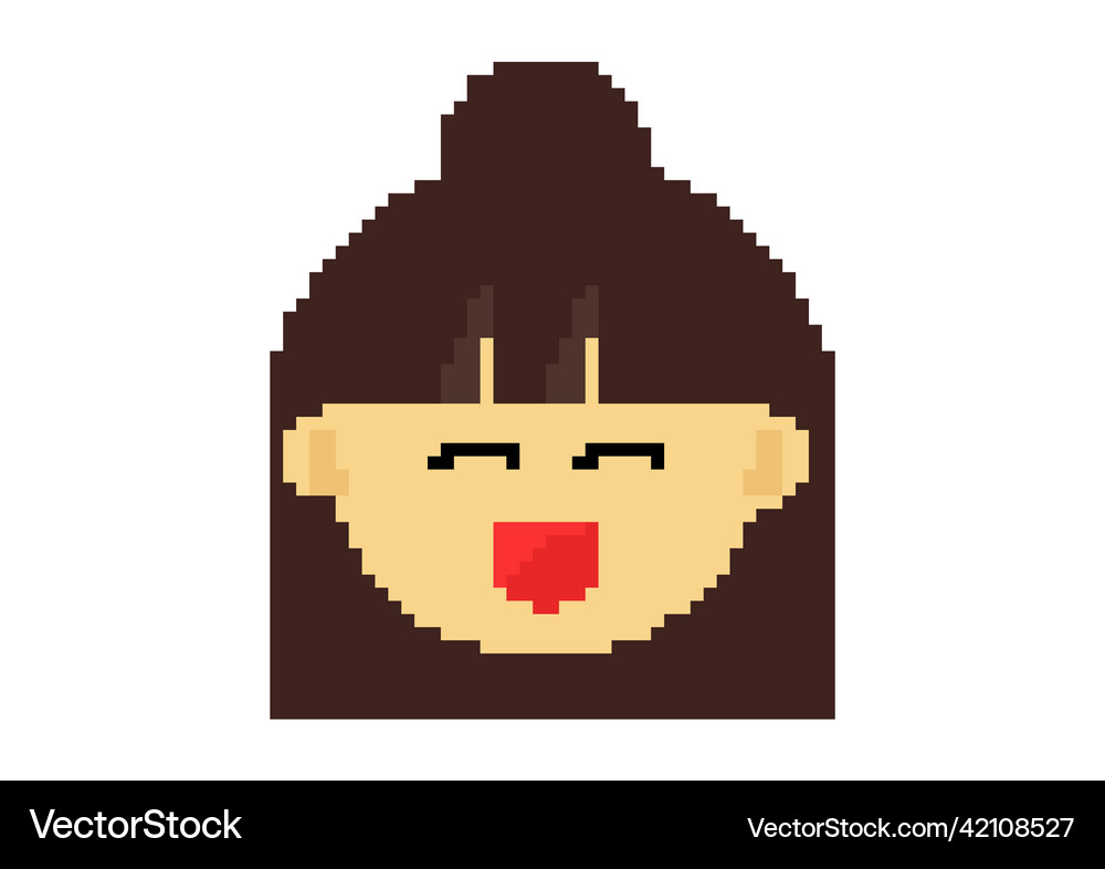 Girl face in pixel style 2 Royalty Free Vector Image