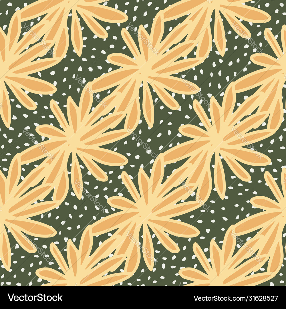 Hand drawn abstract yellow flowers seamless Vector Image