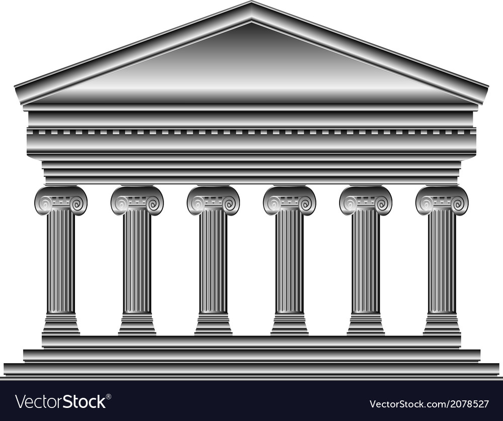 Ionic temple Royalty Free Vector Image - VectorStock