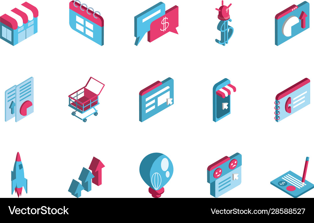 Isolated digital marketing icon set design Vector Image