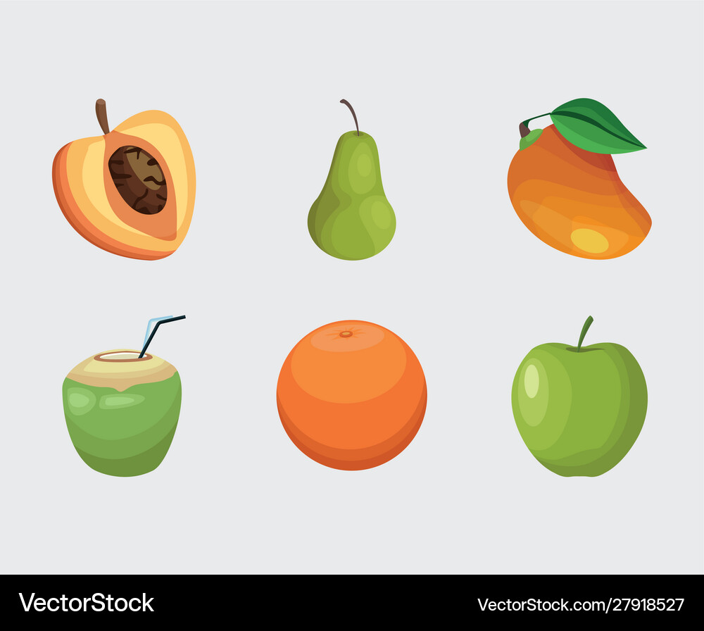 Isolated fruits icon set design Royalty Free Vector Image