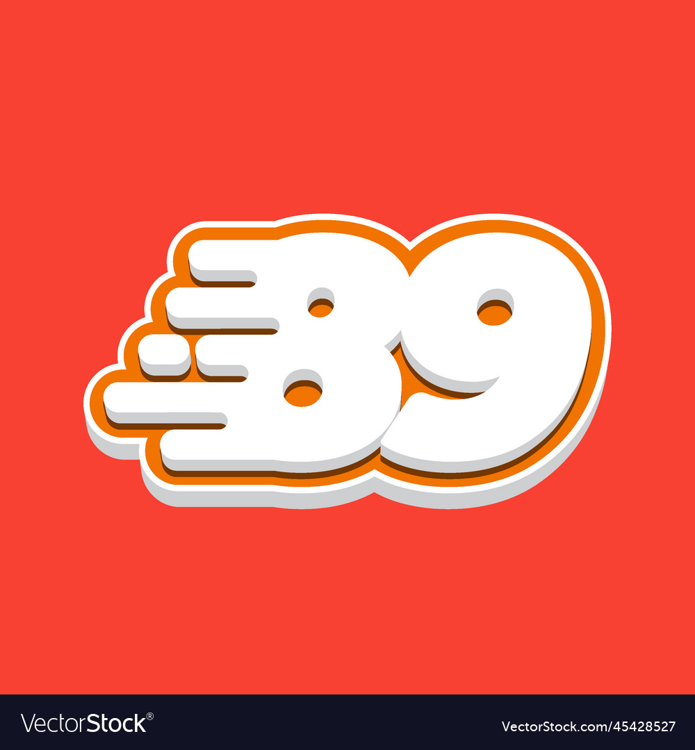 Number 89 3d speed modern icon Royalty Free Vector Image