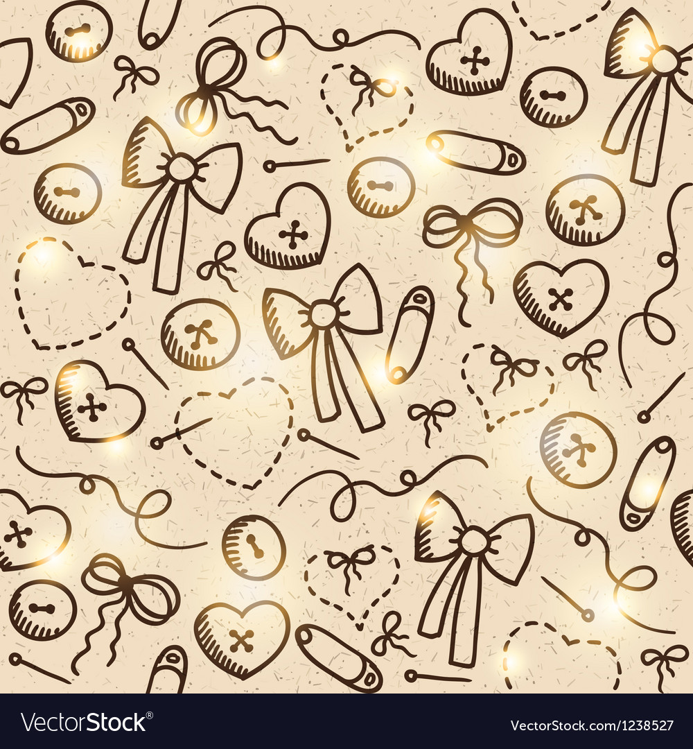 Pattern with sewing elements Royalty Free Vector Image