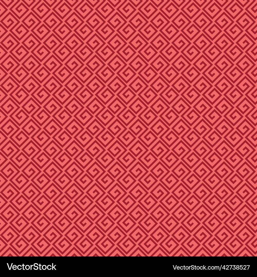 Red geometric design allover greek key Royalty Free Vector