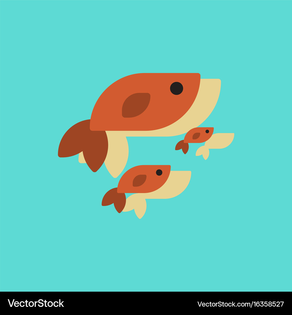 Sea fish in sticker style Royalty Free Vector Image