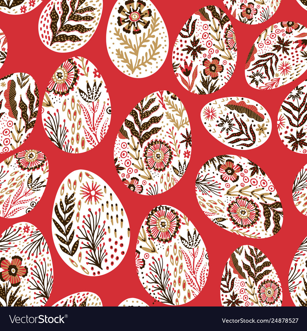 Seamless eggs pattern on easter theme graphic Vector Image