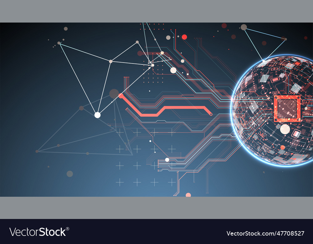 Sphere theme digital technology background Vector Image