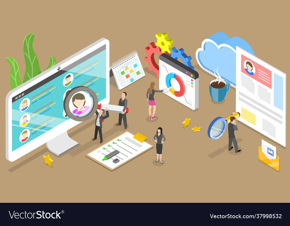 3d isometric flat conceptual Royalty Free Vector Image