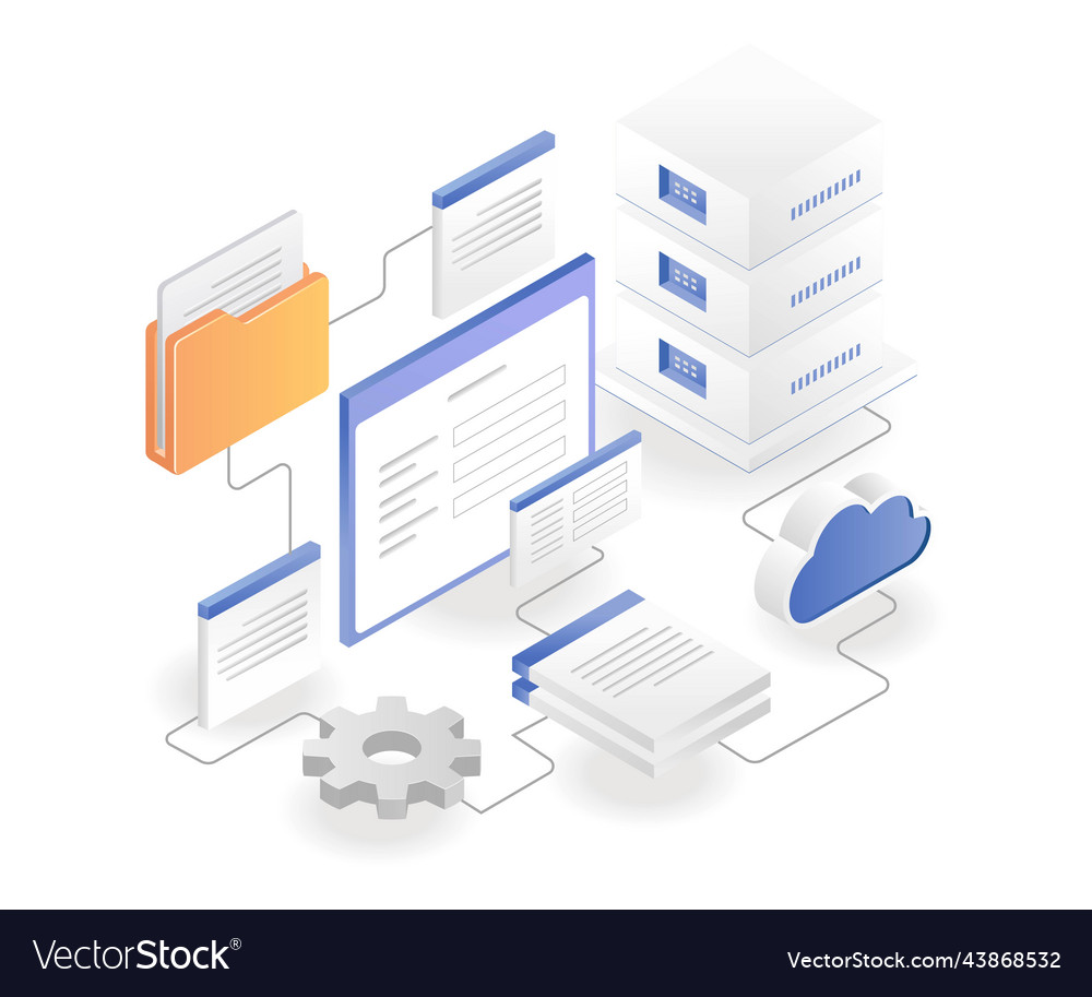 Analytics cloud server data account Royalty Free Vector
