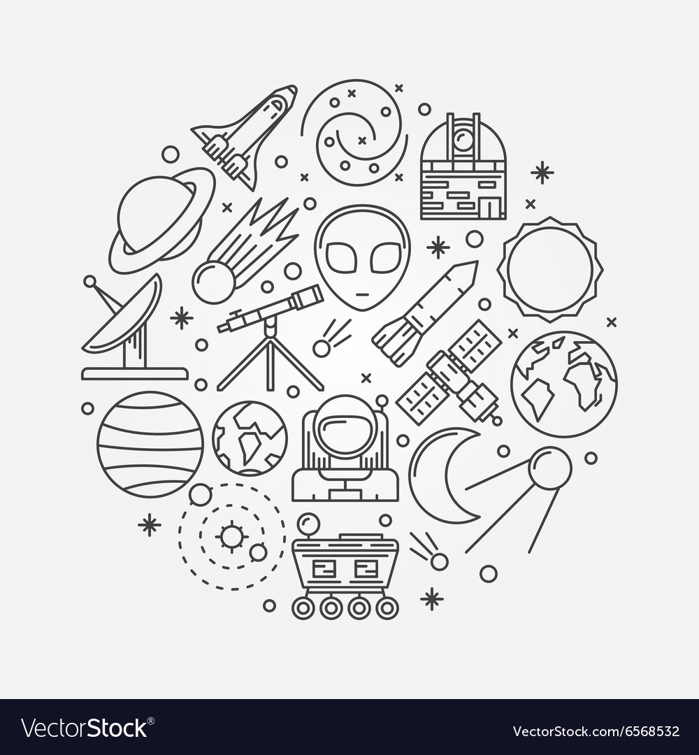 Astronomy linear Royalty Free Vector Image - VectorStock