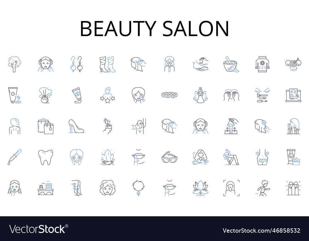 Beauty Salon Line Icons Collection Scheduling Vector Image