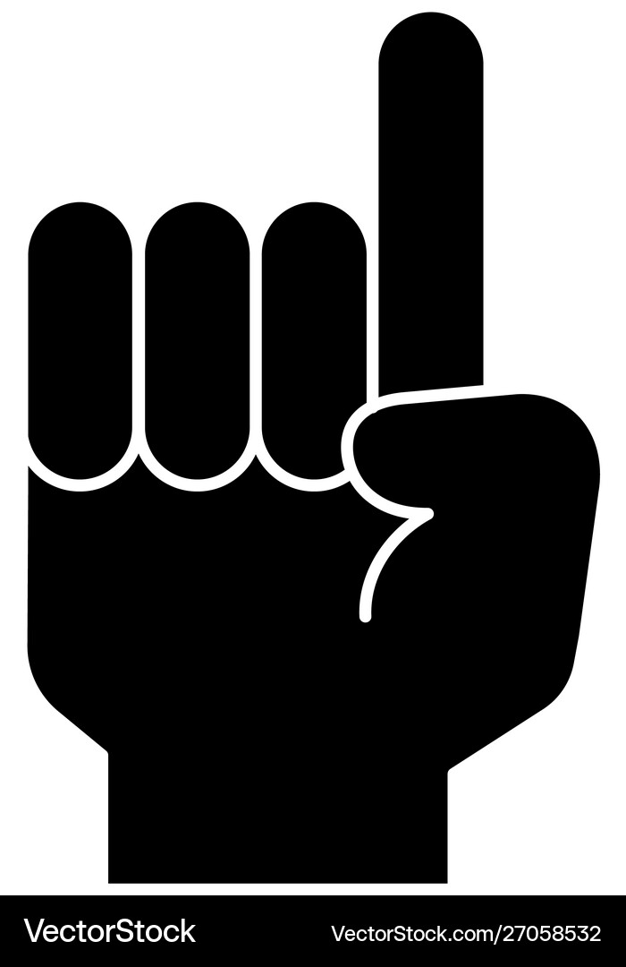 Black a hand sign Royalty Free Vector Image - VectorStock