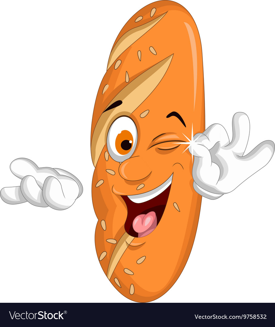 Bread cartoon posing Royalty Free Vector Image