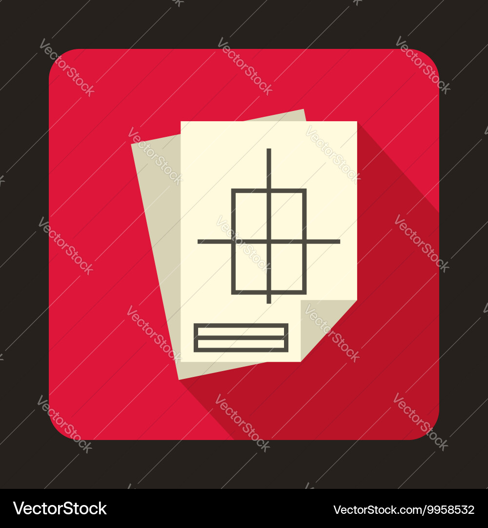 Building plan icon in flat style Royalty Free Vector Image