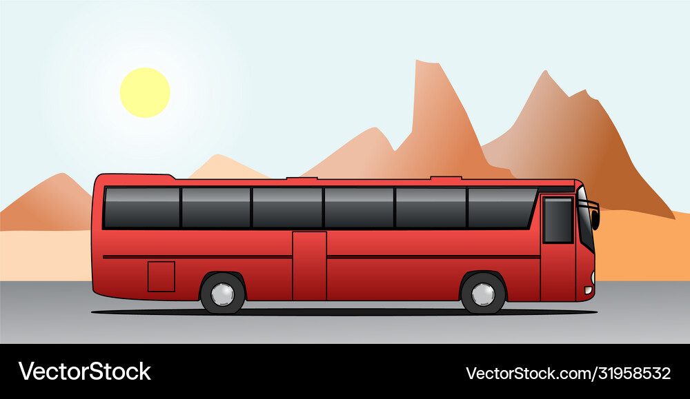 Bus tour on vacation travelling ride Royalty Free Vector