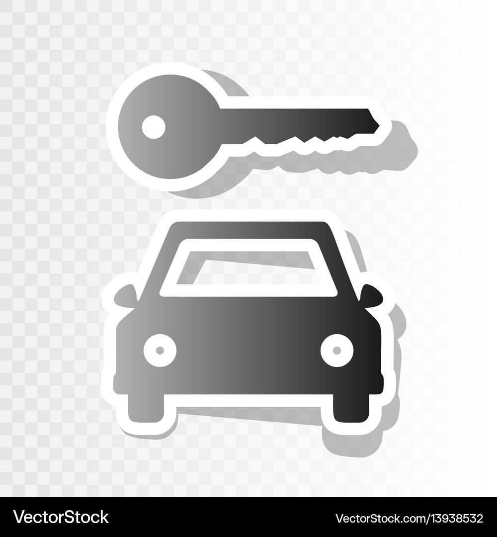 Car key simplistic sign new year blackish Vector Image