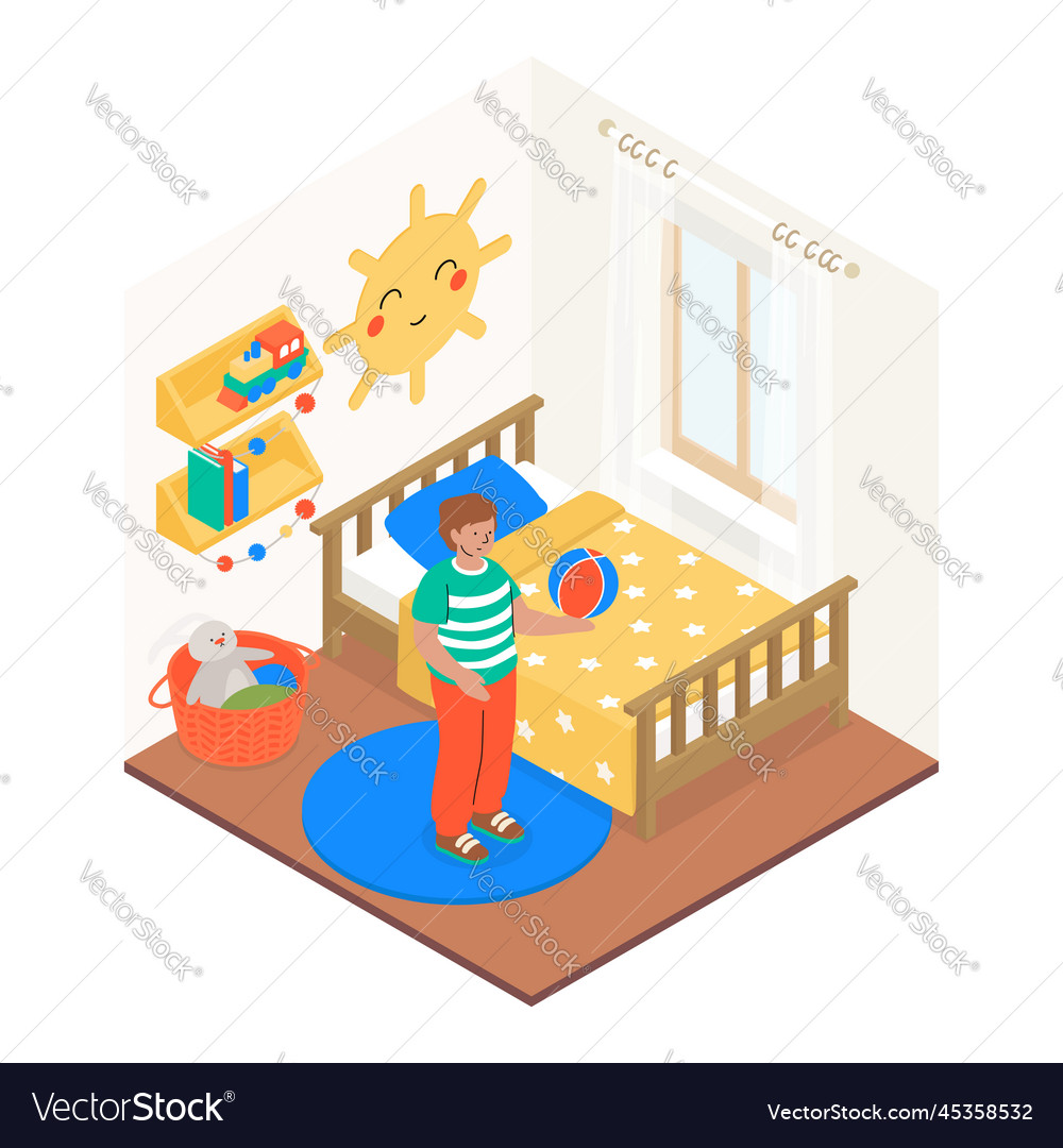 Children bedroom - modern flat design style Vector Image