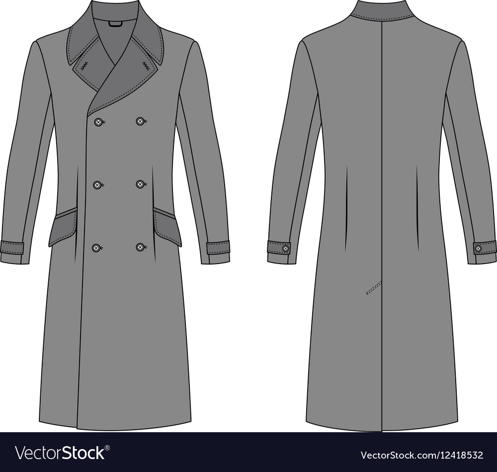 Coat outlined template Royalty Free Vector Image
