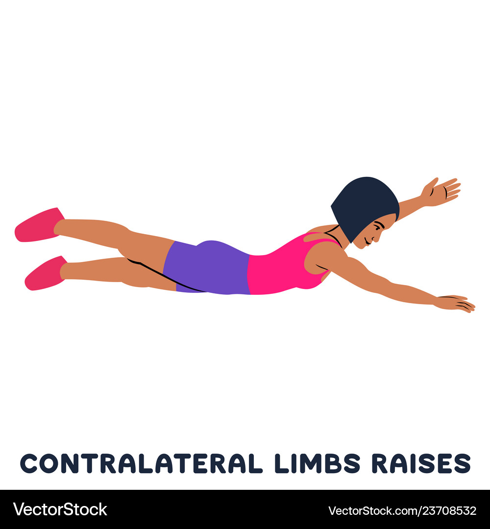 Contralateral limbs raises sport exersice Vector Image