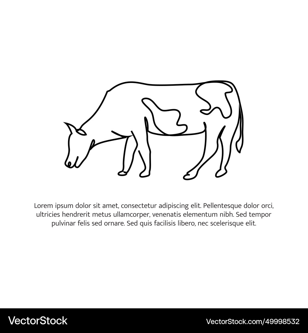 Cow line design simple animal silhouette Vector Image