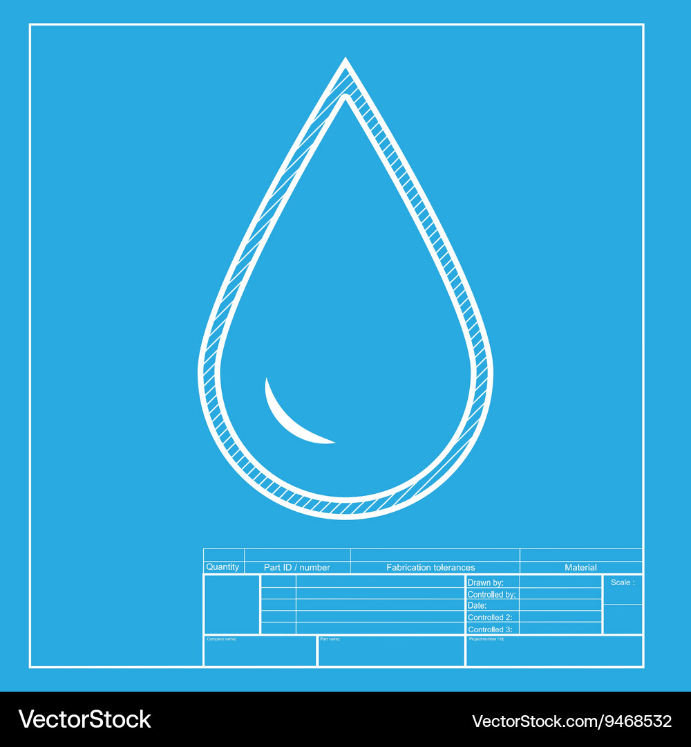 Drop of water sign white section icon Royalty Free Vector