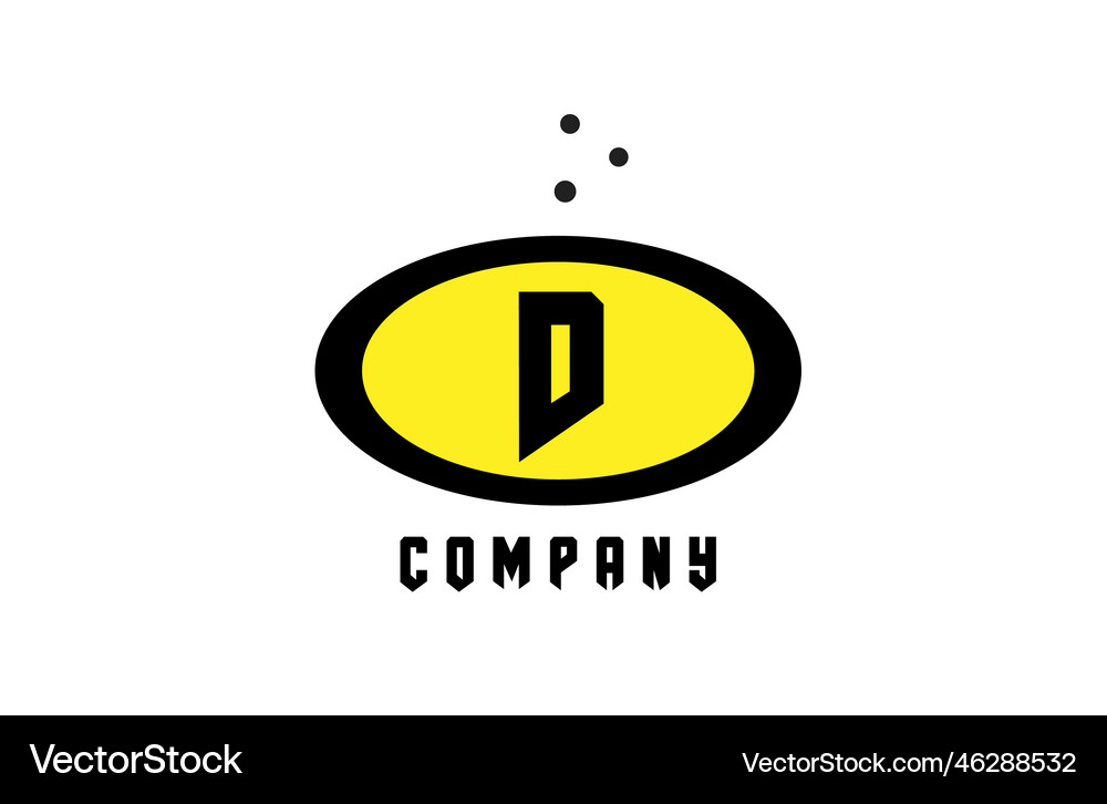 Ellipse d alphabet bold letter logo with dots Vector Image