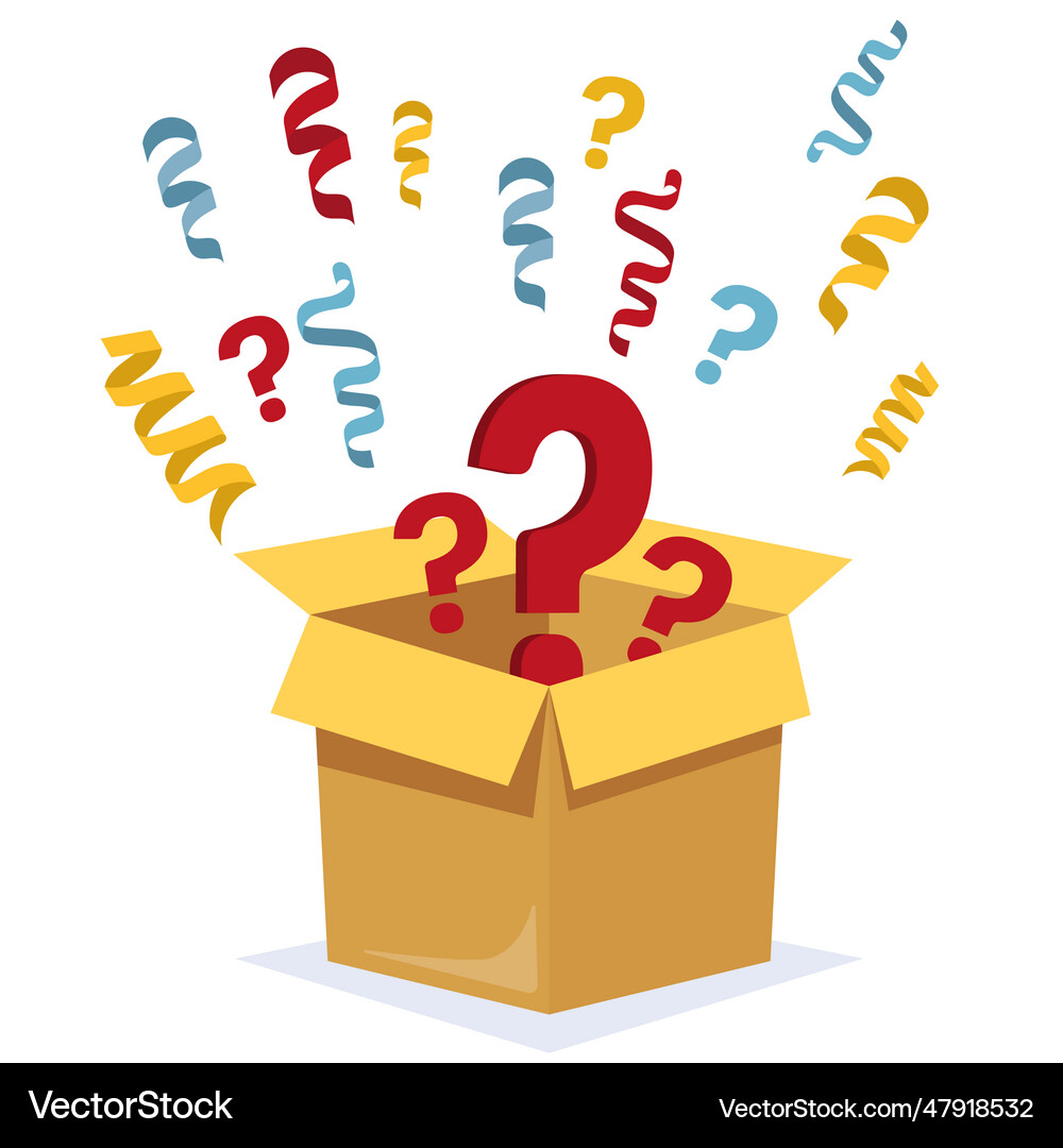 Mystery secret boxes cardboard open box with Vector Image