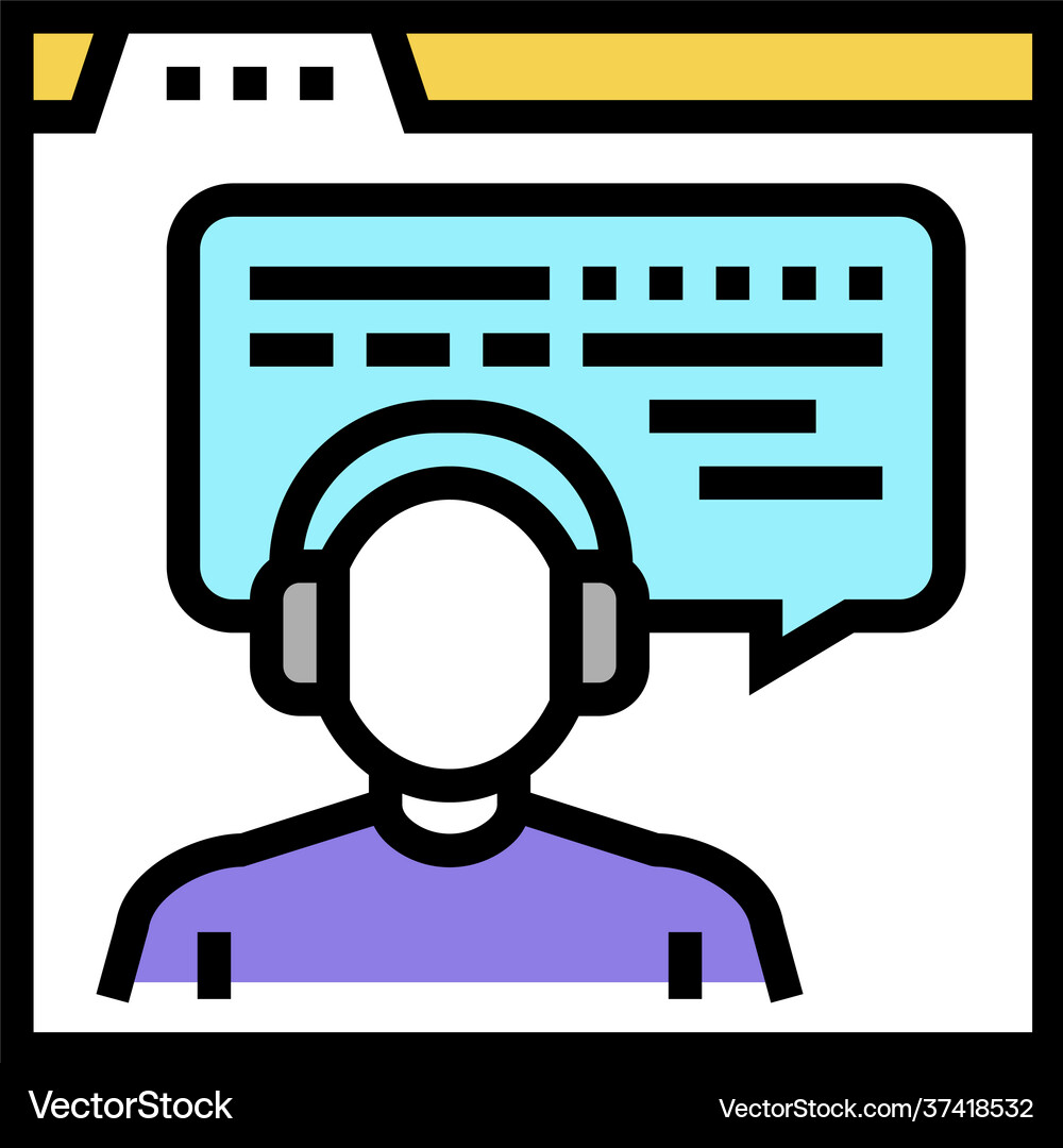 Online education teacher color icon Royalty Free Vector