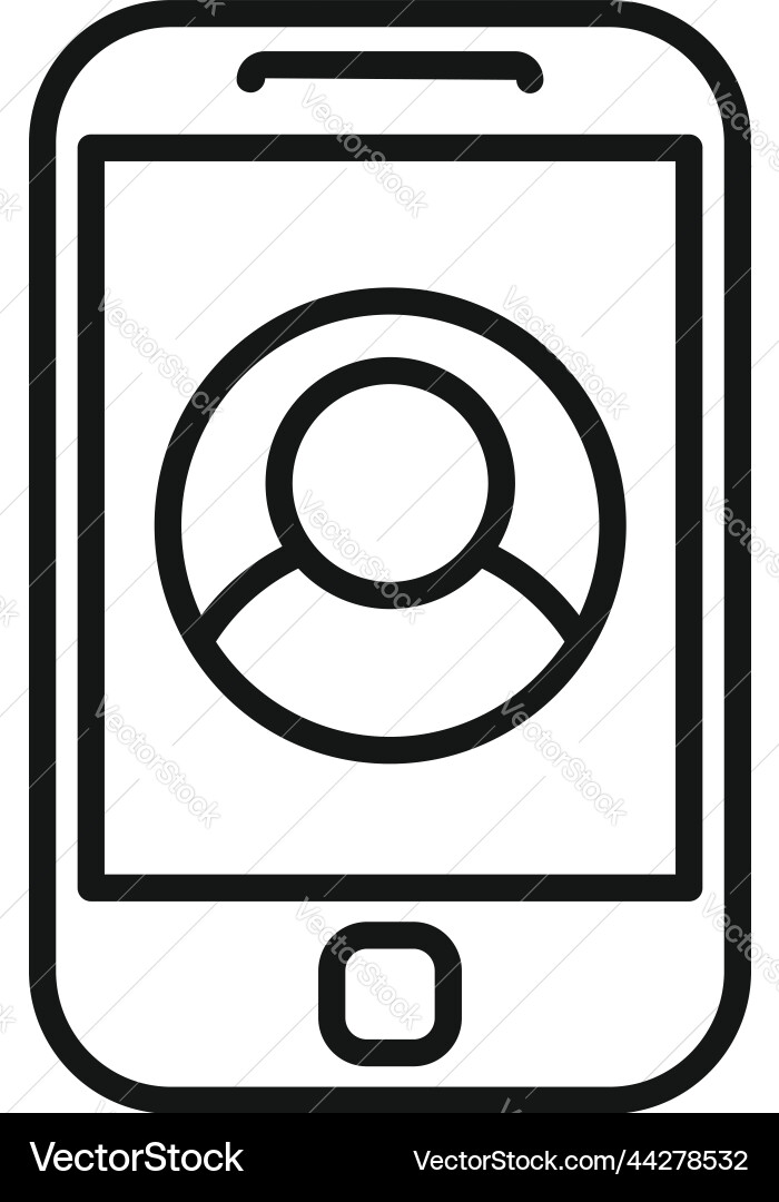 Person call icon outline contact customer Vector Image