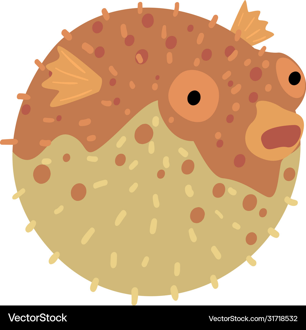 Puffer fish marine life element sea or ocean Vector Image