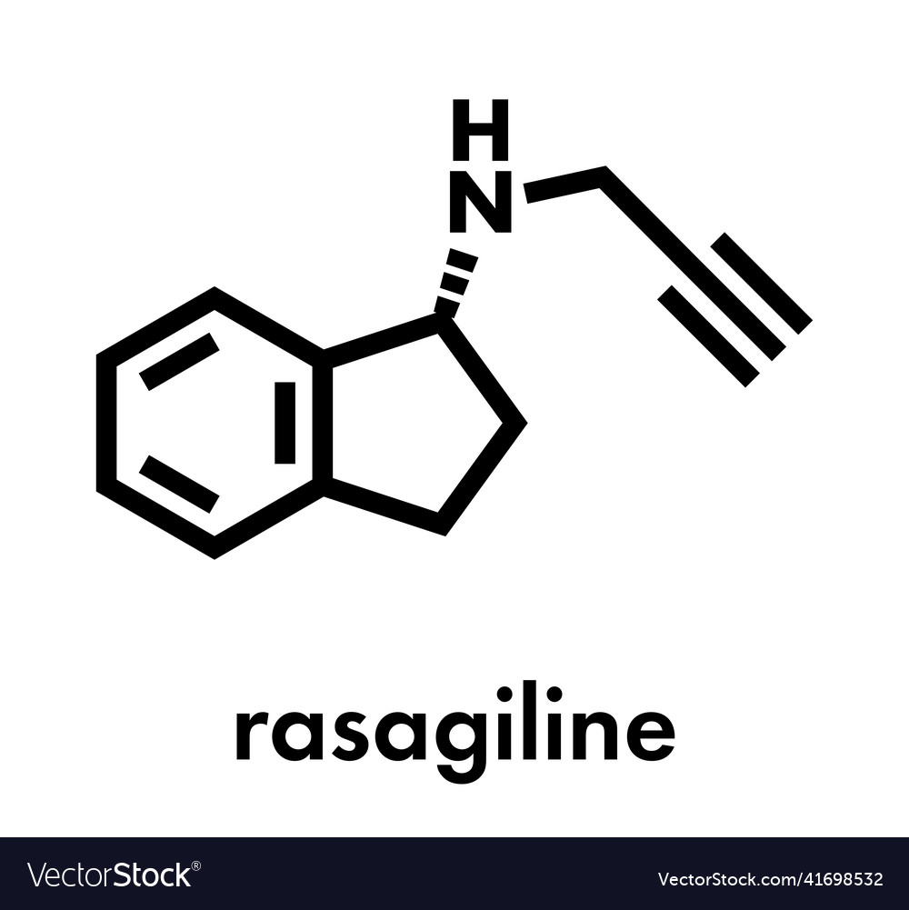 Rasagiline Parkinsons Disease Drug Molecule Vector Image