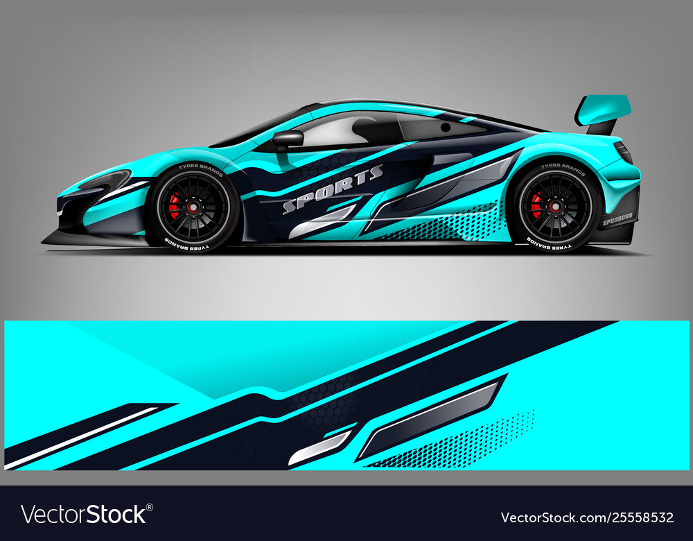 Sport Car Racing Wrap Design Design Royalty Free Vector