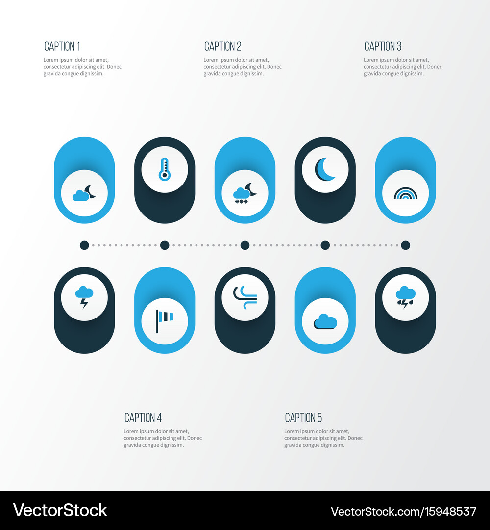 Climate colorful icons set collection Royalty Free Vector