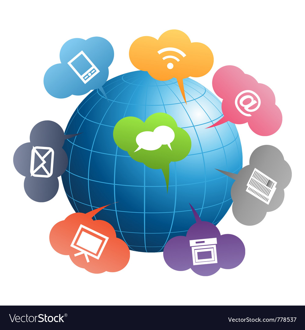 Communication globe Royalty Free Vector Image - VectorStock