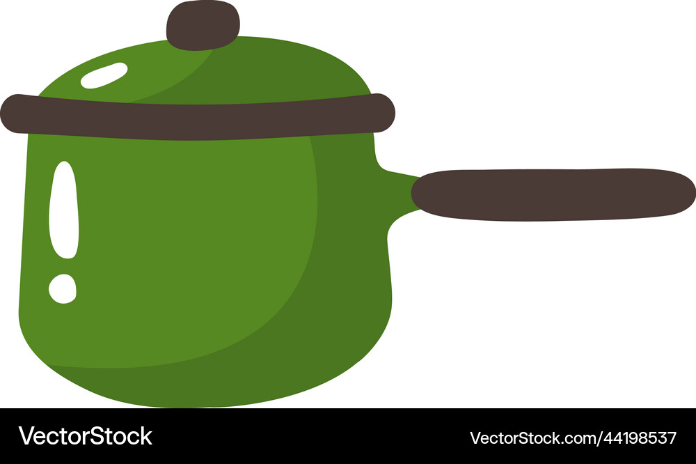 Cooking pot cartoon icon kitchen equipment Vector Image