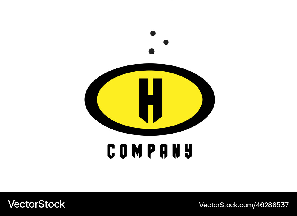 Ellipse h alphabet bold letter logo with dots Vector Image