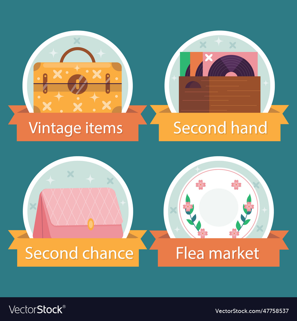 Flat design second hand template Royalty Free Vector Image