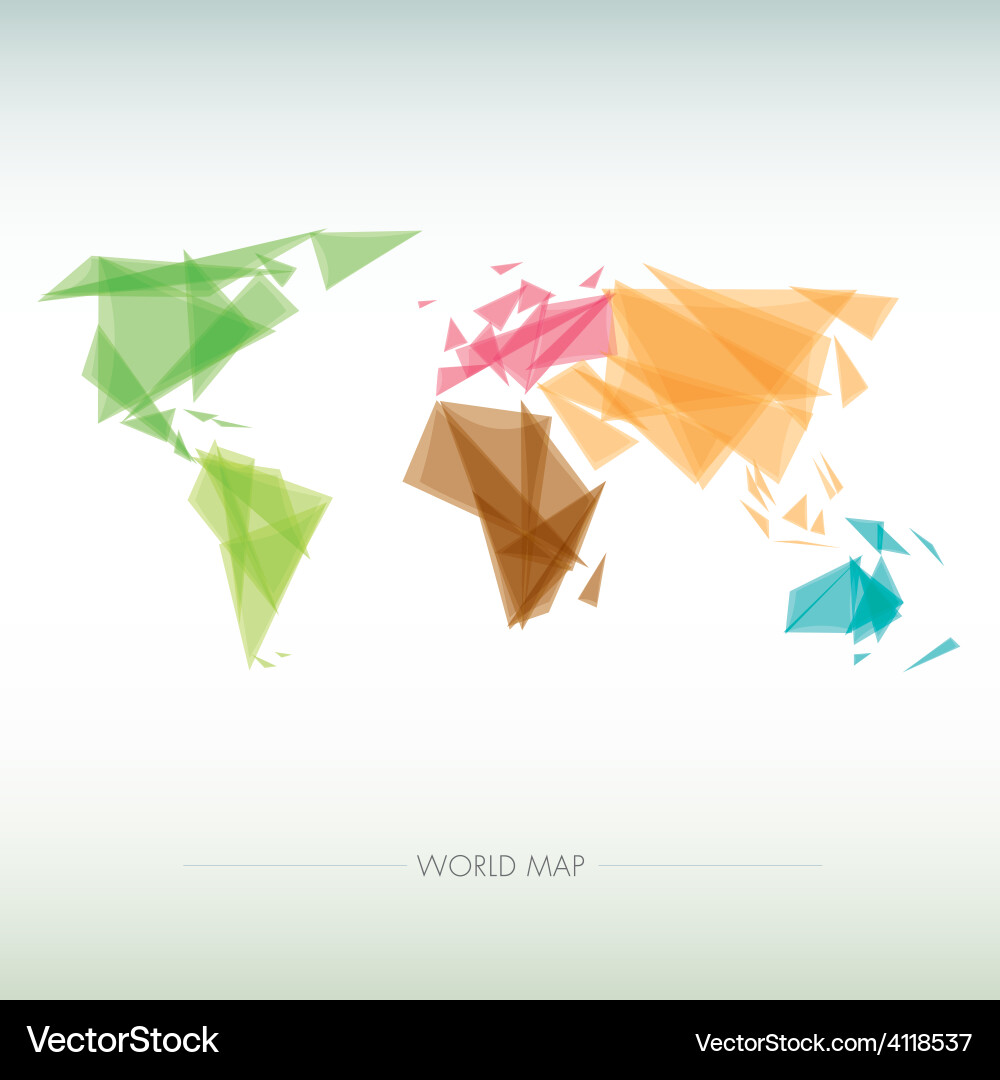 Geometric map of the world Royalty Free Vector Image